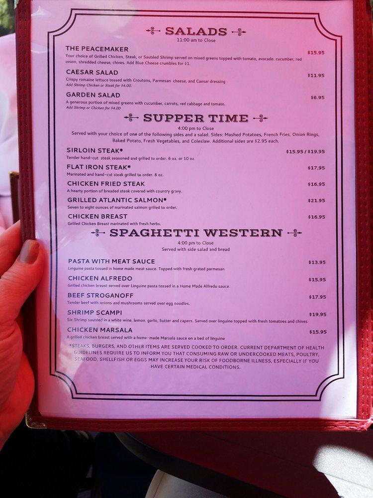 Menu at Buffalo Bill's Tavern & Museum pub & bar, Show Low, 400 N Clark Rd