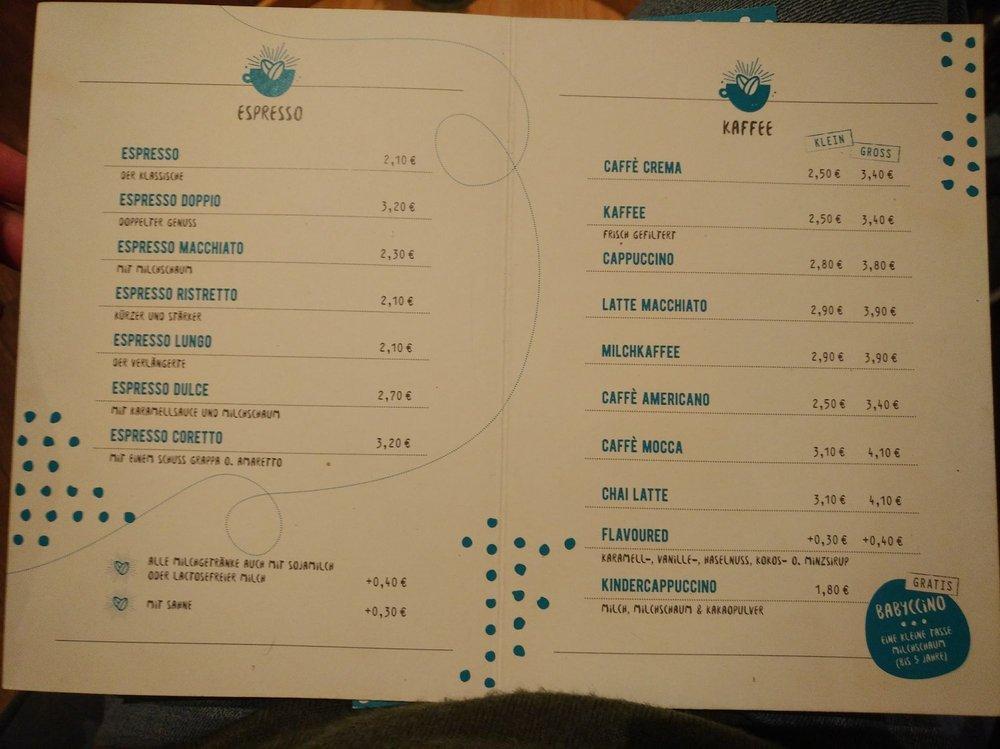 Menu at Café Berry Su cafe, Karlsruhe