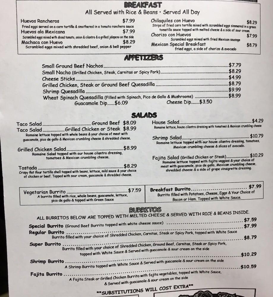 Menu at El Fogon Méxican Restaurant, Owasso, N Garnett Rd