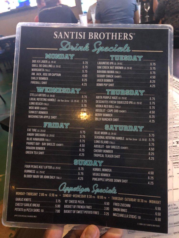 Menu at Santisi Brothers Pizzeria & Sports Grill, Phoenix