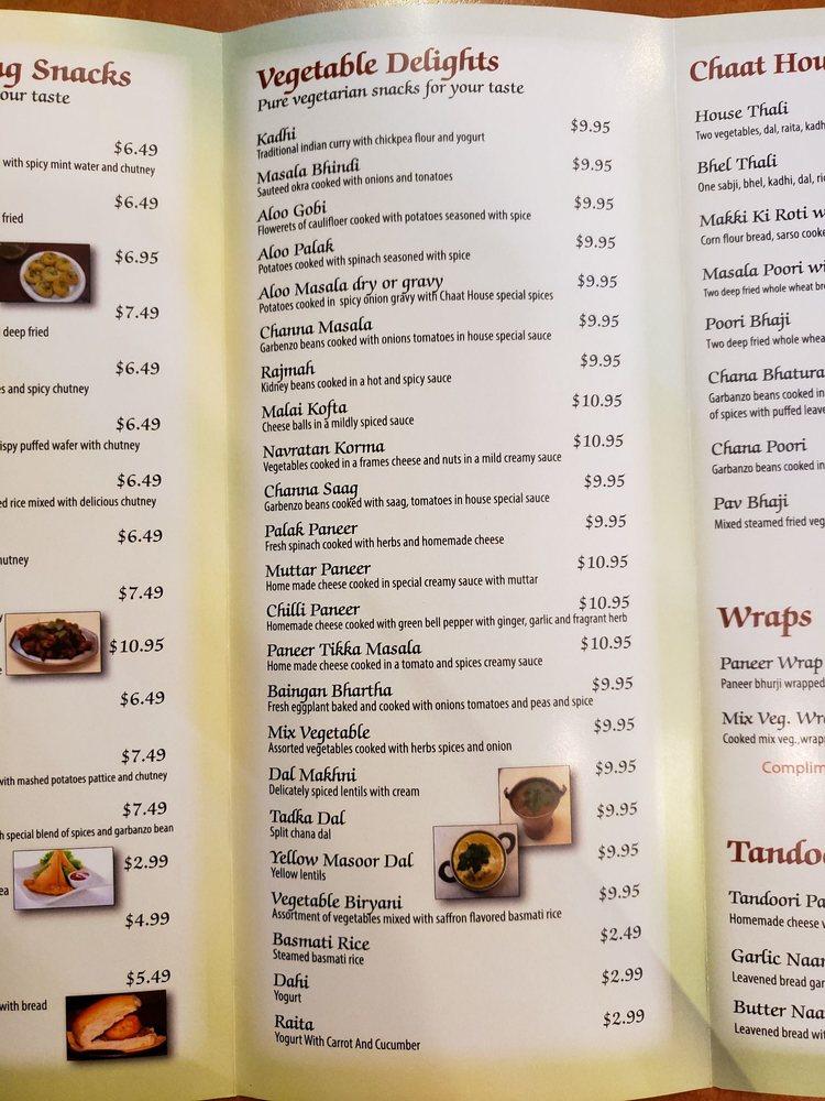 Menu at Chaat House fremont restaurant, Fremont