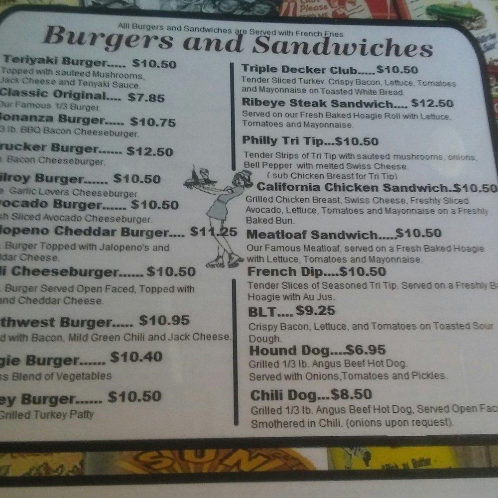 Menu at Classic Diner restaurant, Fremont