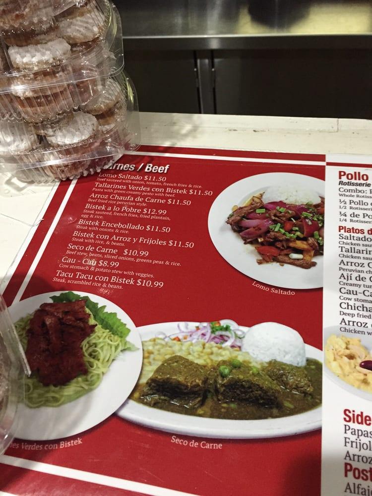 Menu at Las Llamas restaurant, San Fernando