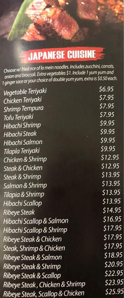 Menu at Wasabi Express restaurant, Fairview Park