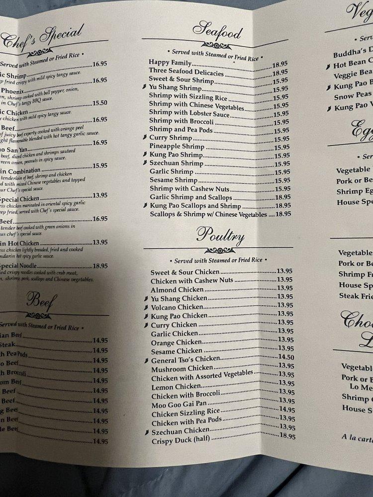Menu at Dragon Palace restaurant, Laurel