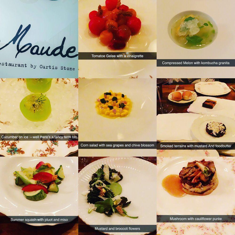 Menu at Maude restaurant, Beverly Hills