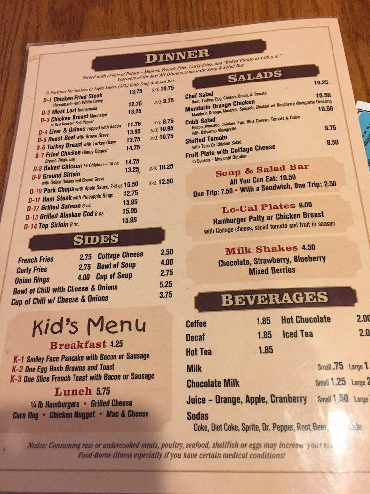 Menu at Show Low Cafe, Show Low, 480 W Deuce of Clubs