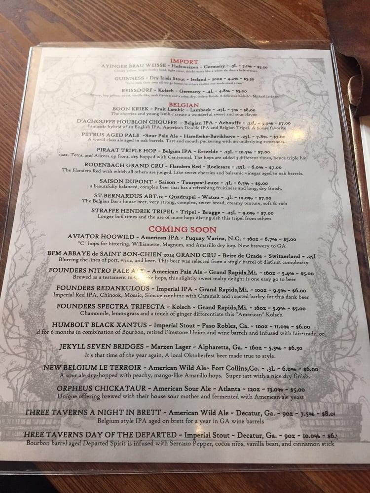 Menu at Brick Store Pub, Decatur