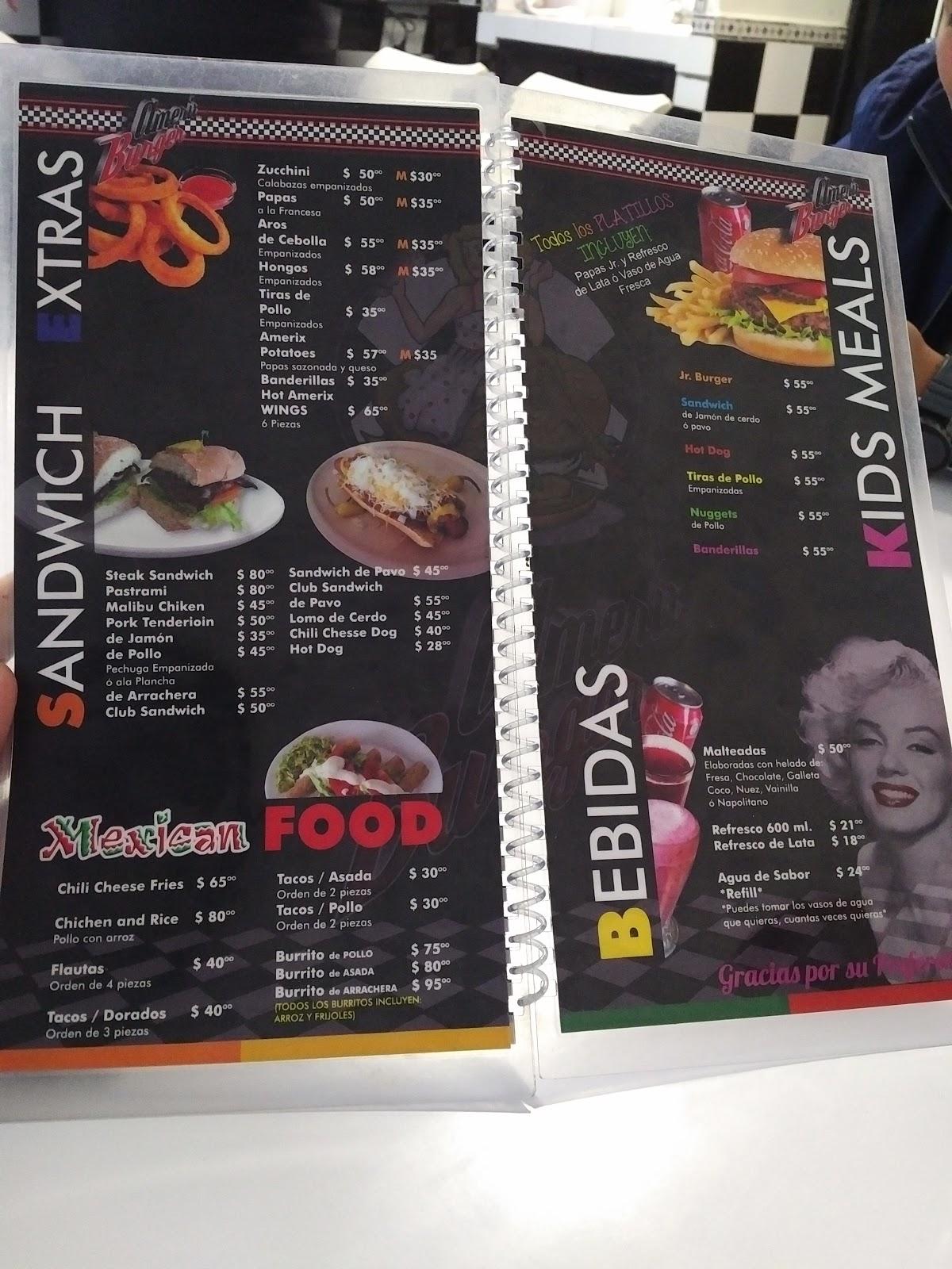 Carta del restaurante Amerix Burger Haciendas, Aguascalientes, Av ...
