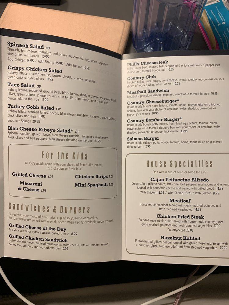 Menu at Brenner's Restaurant, Portland