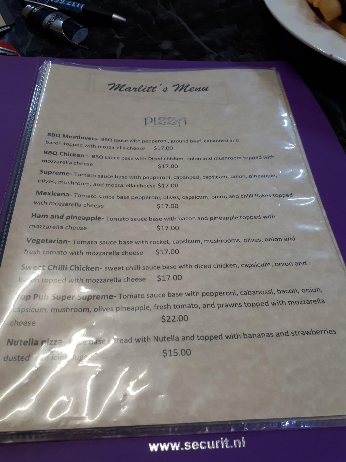 Menu at Hotel Dunedoo pub & bar, Dunedoo