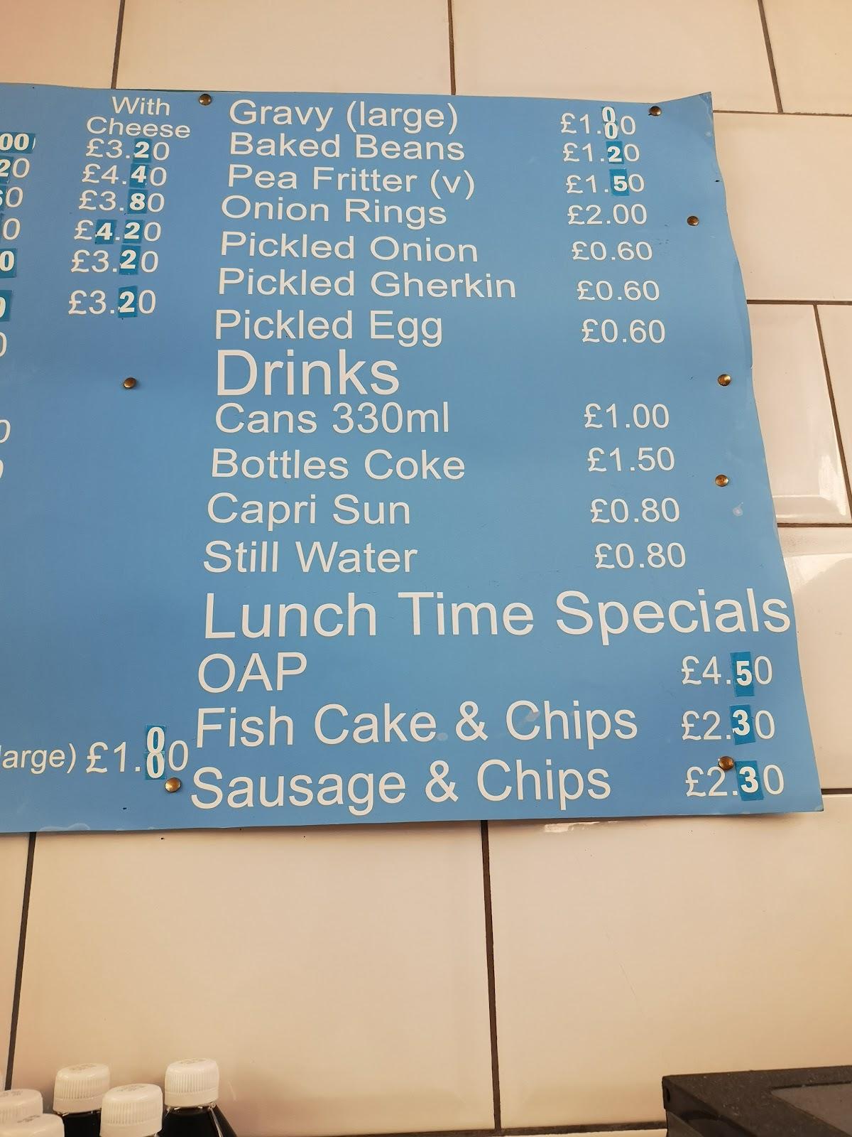 Menu at The Wick Fryer fast food, Littlehampton, 3