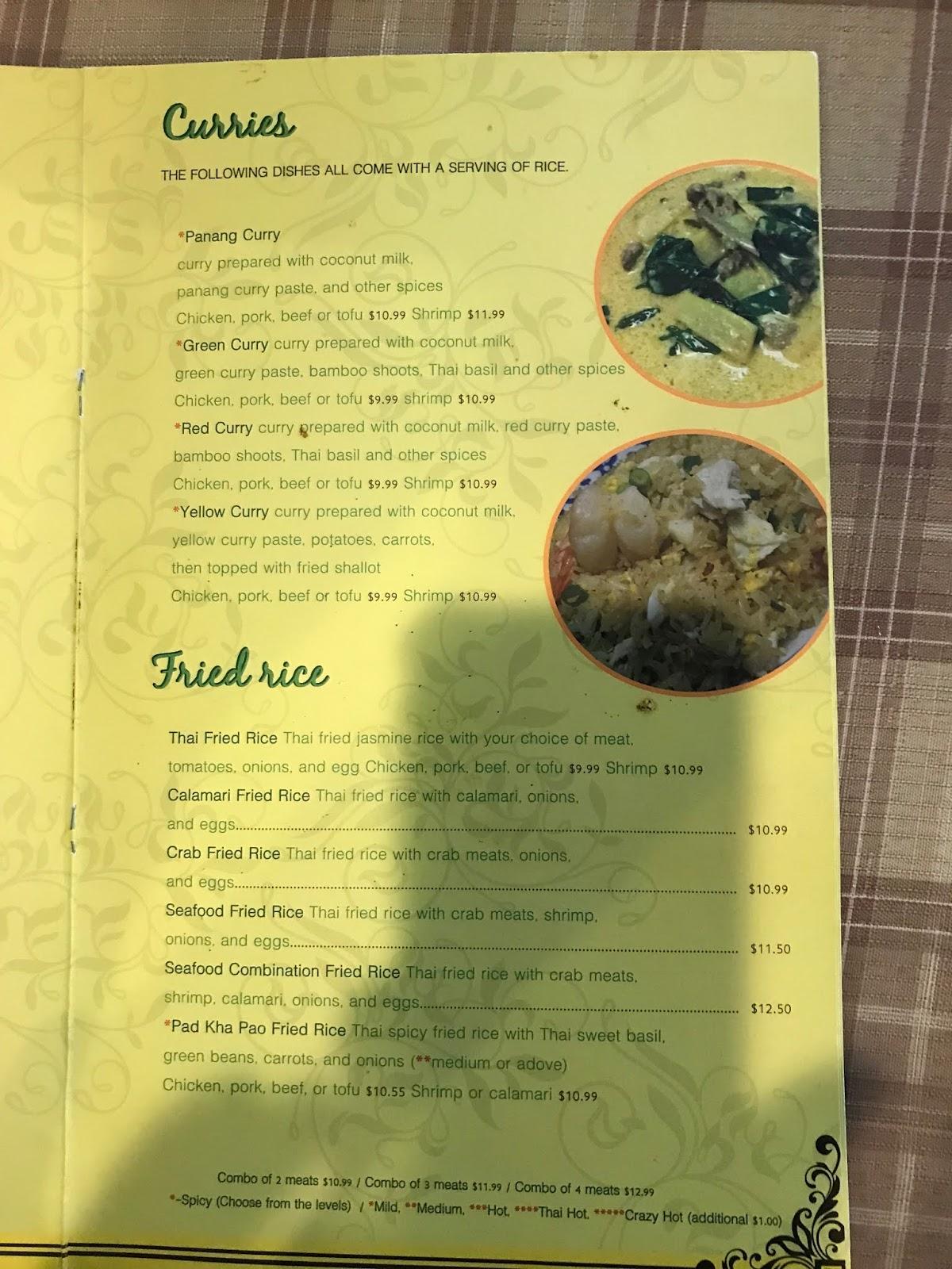 Menu at Ann's Thai Kitchen restaurant, Abilene, S 1st St