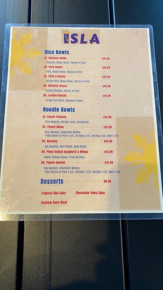 Menu at Isla Detroit desserts, Sterling Heights