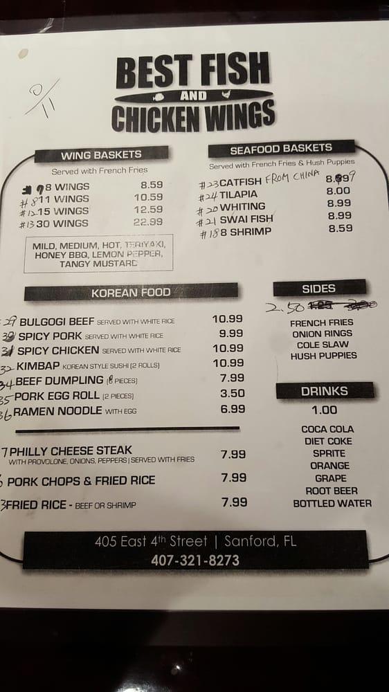 Menu at Ms. Pats Fish & Wings restaurant, Sanford