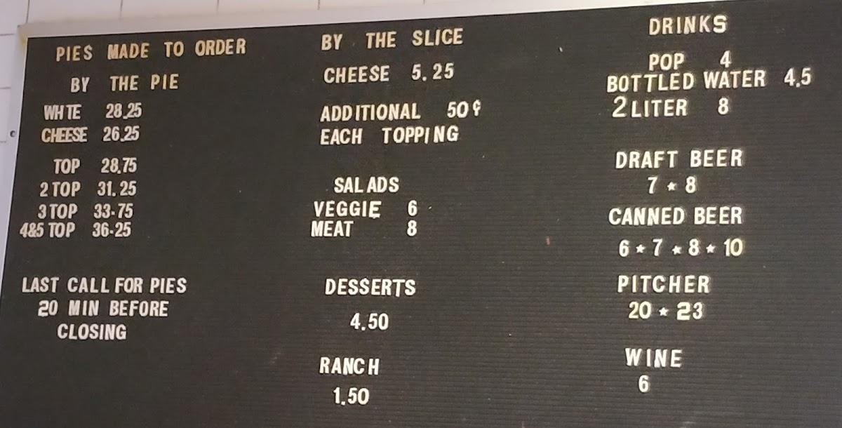 Menu at Secret Pizza pizzeria, Las Vegas