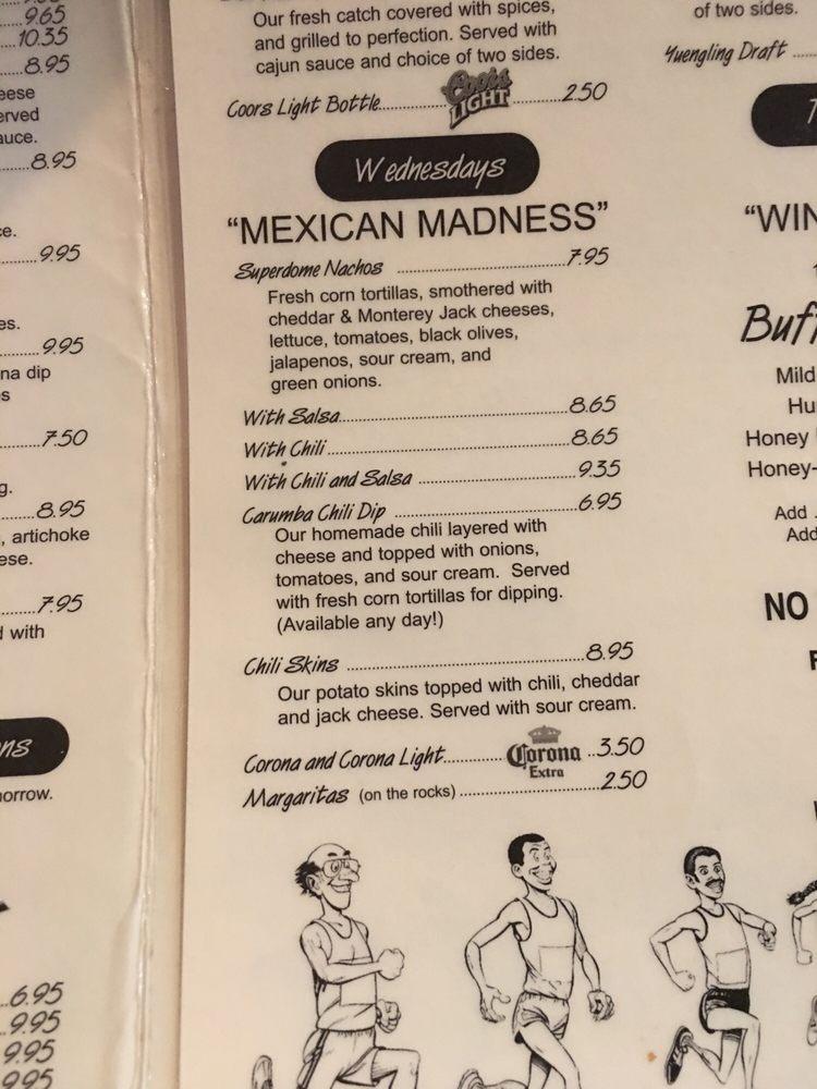 Menu at Sidelines Sports Bar and Restaurant, Pensacola Beach