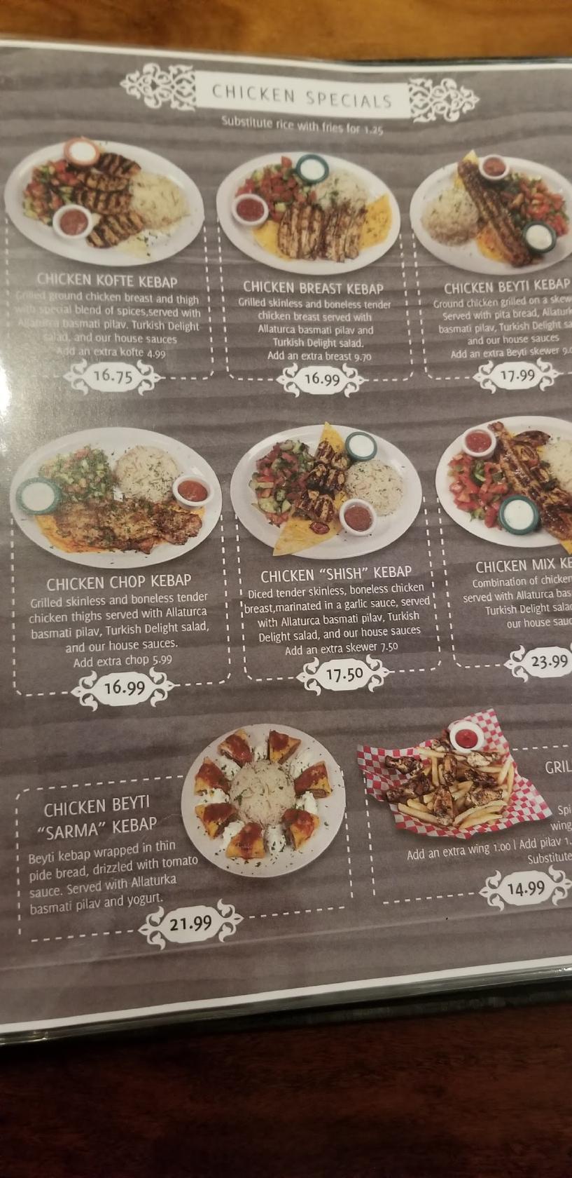 Menu at Turkish Delight restaurant, Halifax, Spring Garden Rd