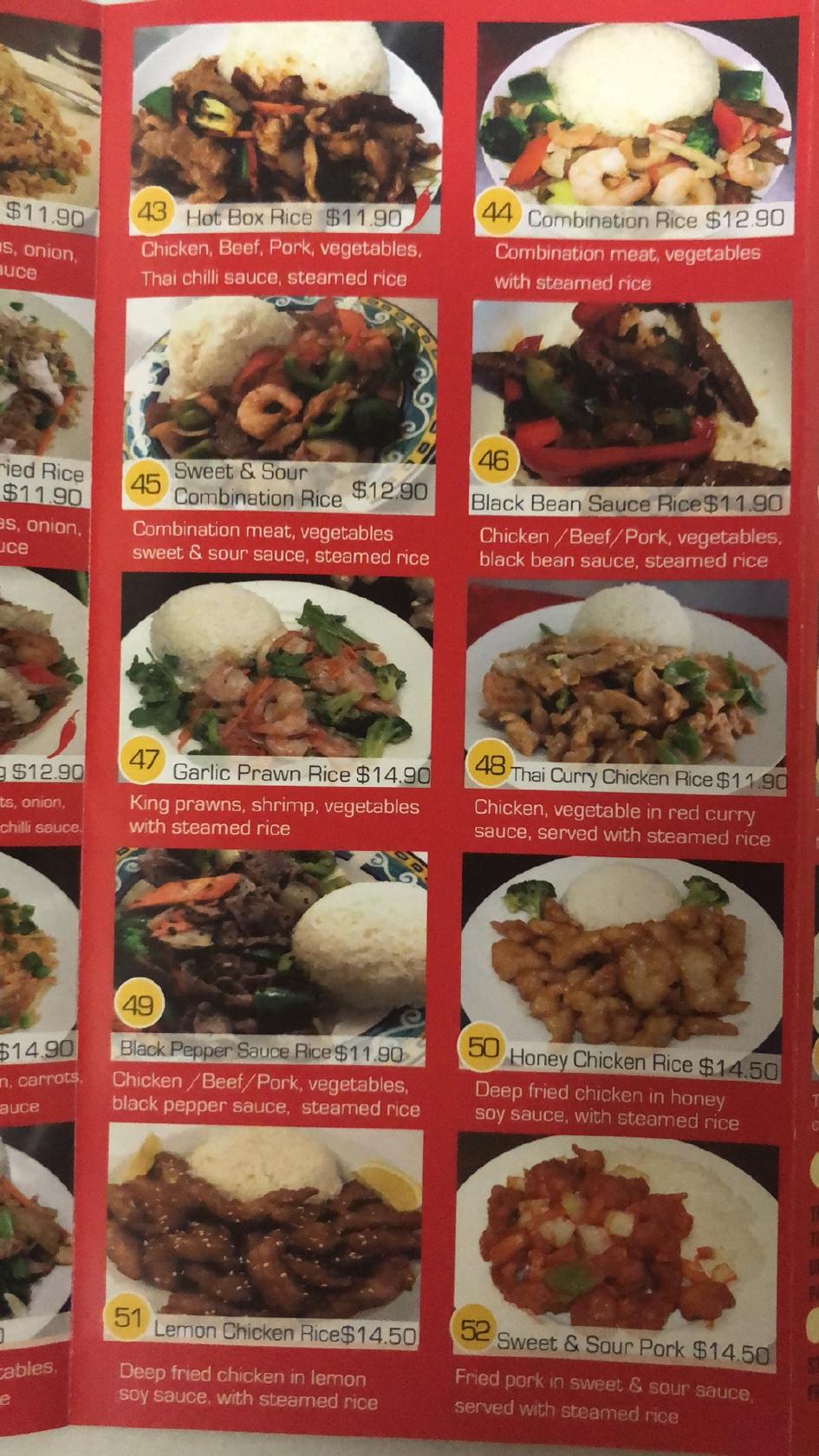Menu at Amazing Noodle fast food, Wallsend