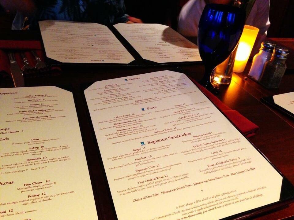 Menu at The Crossing 9's pub & bar, Quincy