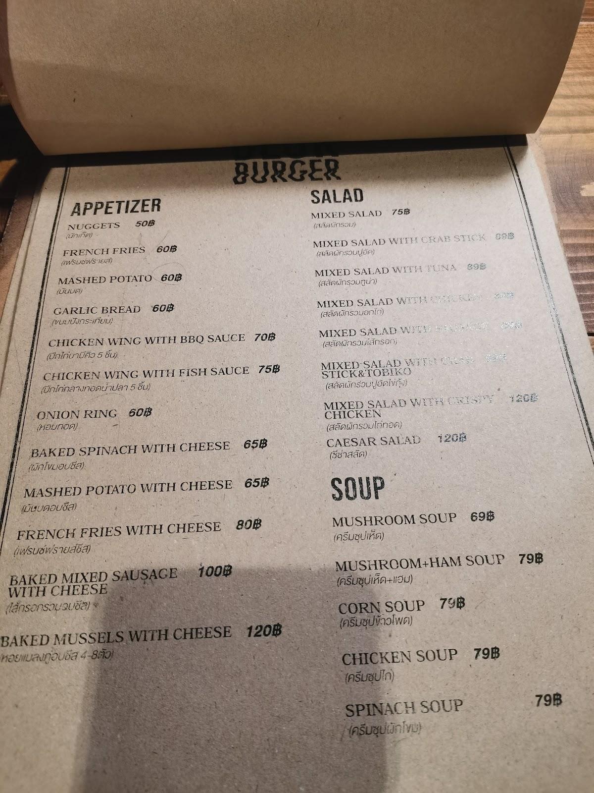 Menu at Blur-steak by Blur burger, Bang Phra