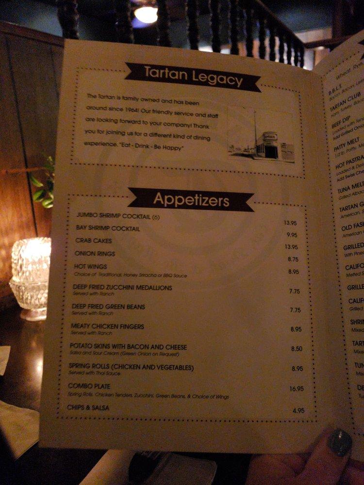 Menu at Tartan of Redlands pub & bar, Redlands, 24 E Redlands Blvd