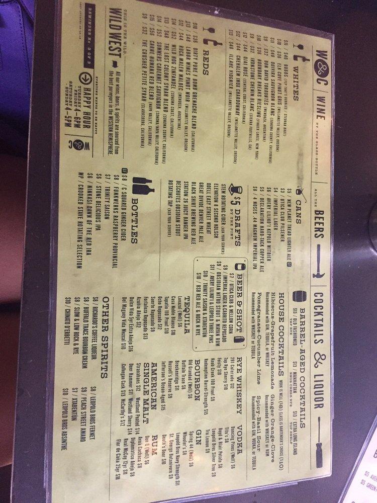 Menu at Work & Class pub & bar, Denver