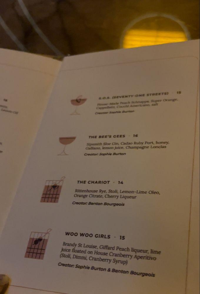 Carta del pub y bar Jojo’s Beloved Cocktail Lounge, Atlanta