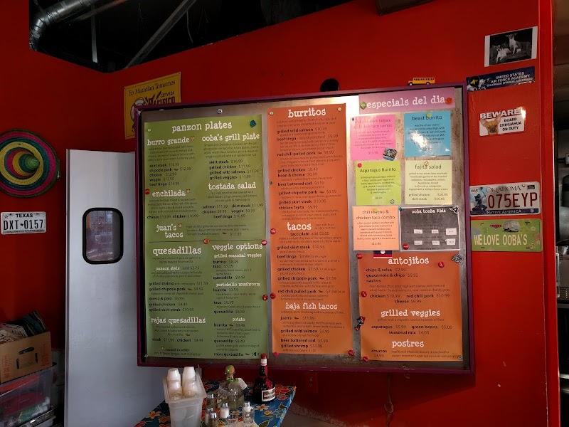 Menu at Ooba Tooba restaurant, Redmond, NE 83rd St