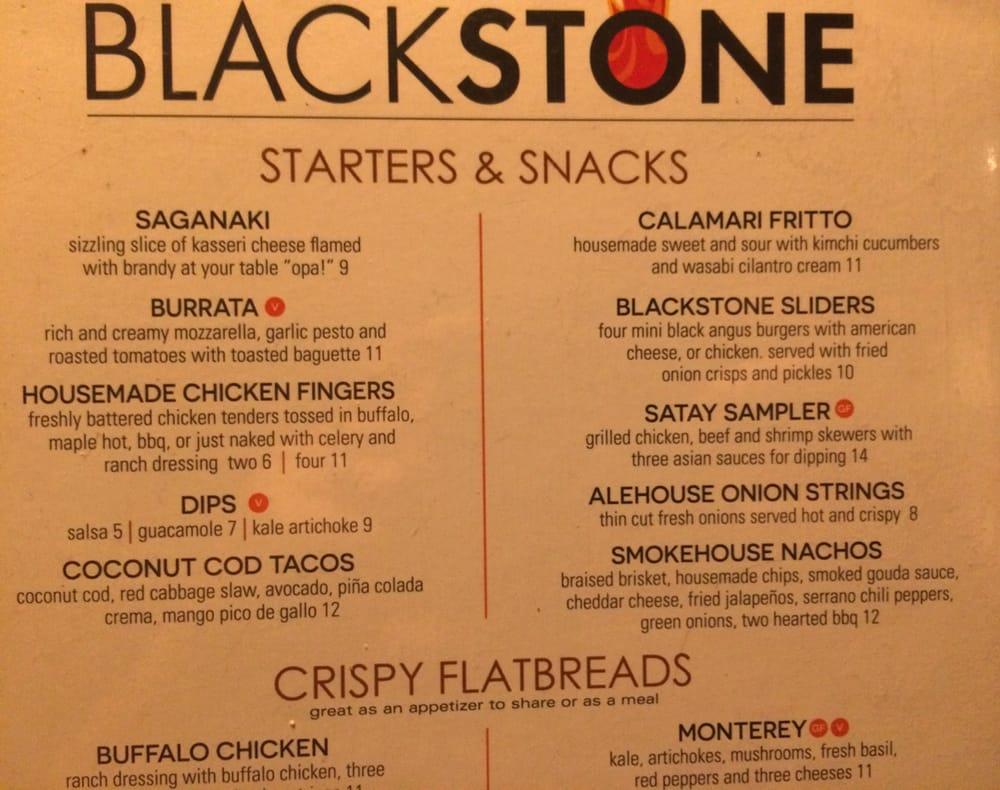 Menu at BlackStone restaurant, Iowa City, 503 Westbury Dr #1