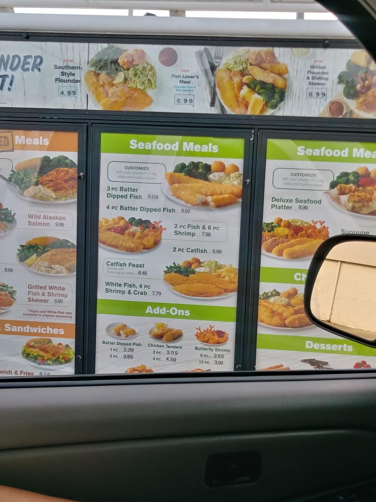 Menu at Captain D's fast food, Florence