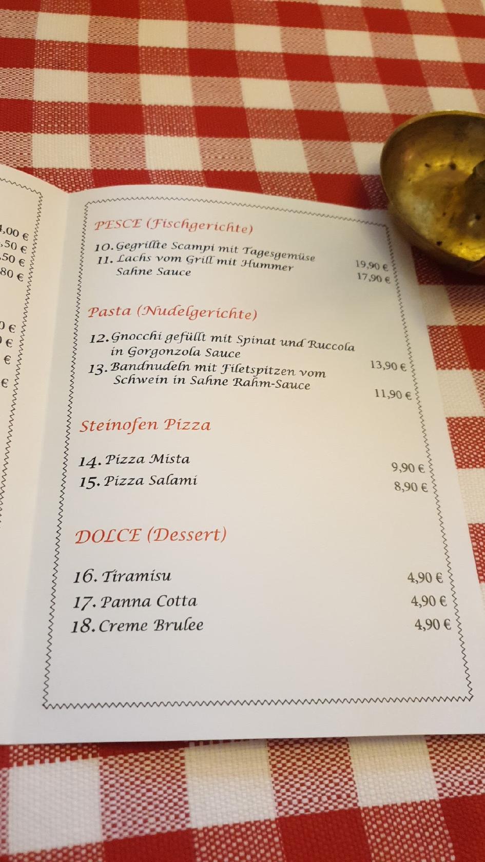 Speisekarte von Due Fratelli restaurant, Neustrelitz