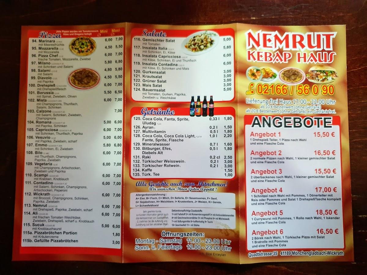 Menu at Nemrut Döner Wickrath pub & bar, Mönchengladbach