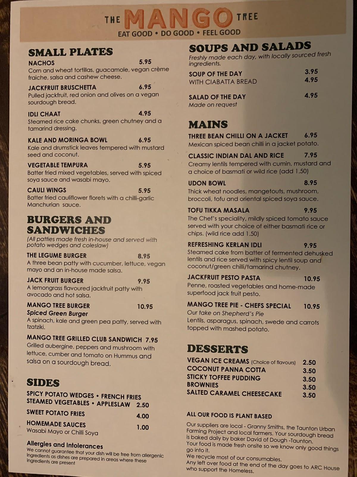 Menu at The Quarter Restaurant, Taunton