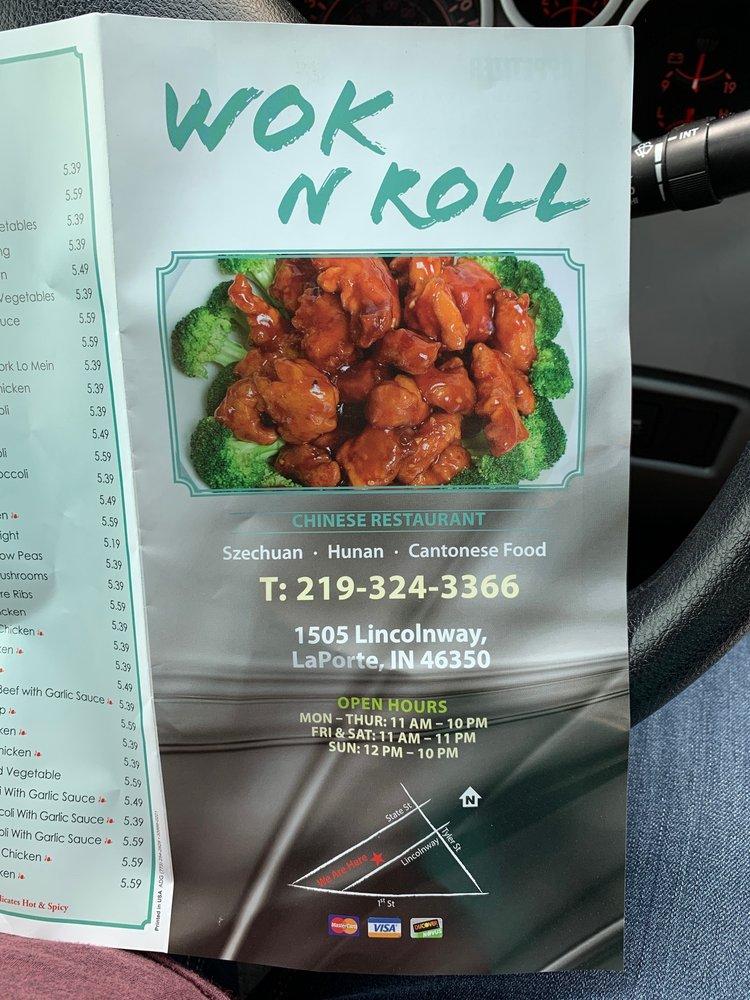 Menu at Wok & Roll restaurant, La Porte, Lincolnway