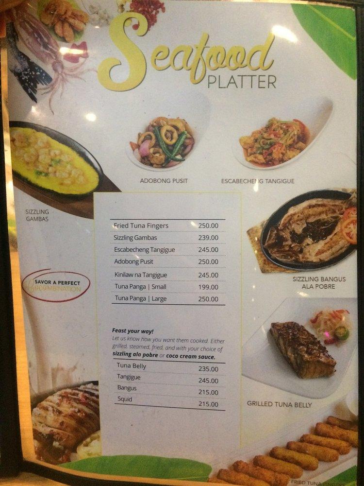 Menu at Hukad restaurant, Cebu City, Ayala Center Cebu