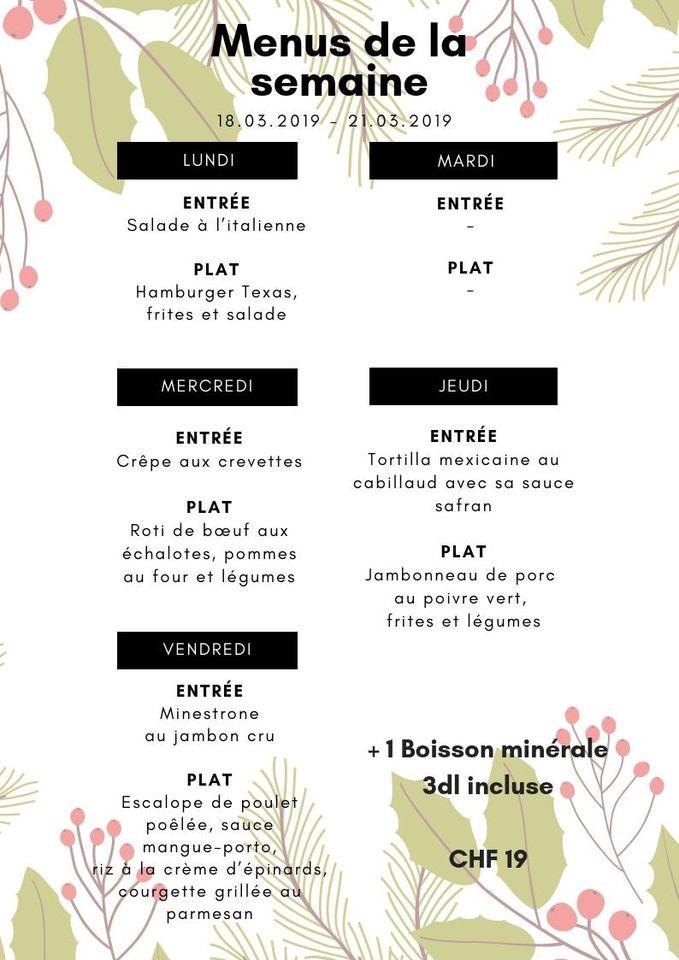 Menu at Restaurant les Flambeaux, Nendaz