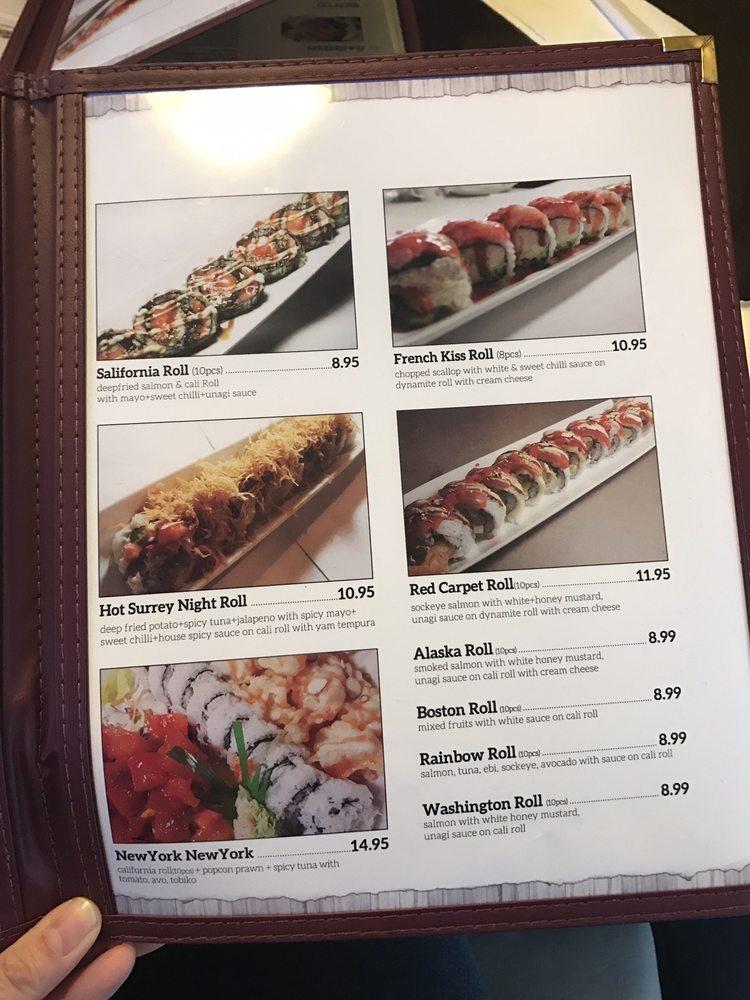 Menu at Sushi Train Ltd restaurant, Surrey