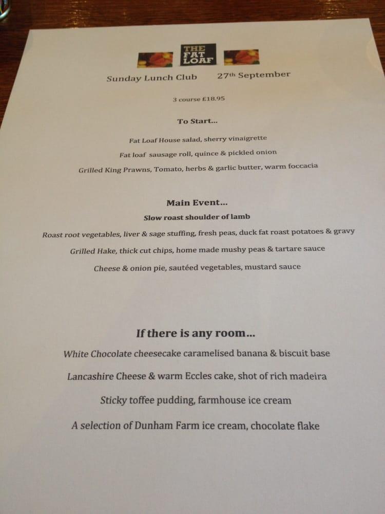 Menu at The Fat Loaf pub & bar, Sale, 62 Green Ln