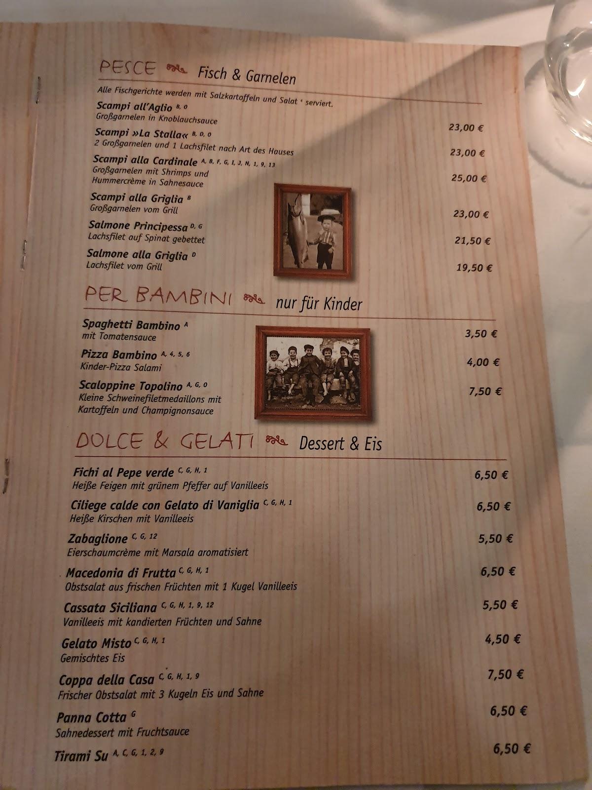 Speisekarte von Trattoria La Stalla restaurant, Berlin