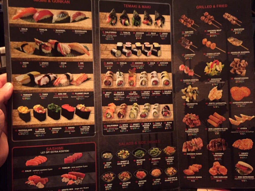 Menu at Sumo, Haarlem, Oude Groenmarkt 14-16