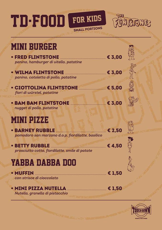 Menu da Touchdown Bowling Metaponto, Metaponto, Uscita Pantanello