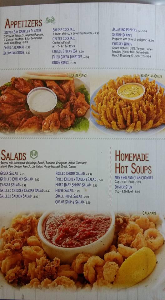 Menu at Silver Bay Seafood Restaurant, Greenville, White Horse Rd