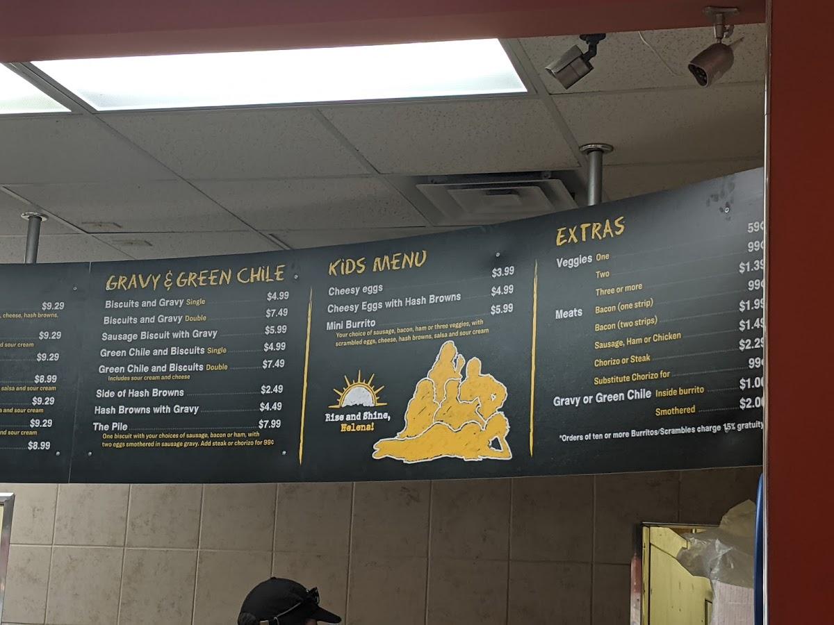 Menu at The Breakfast Club, Helena