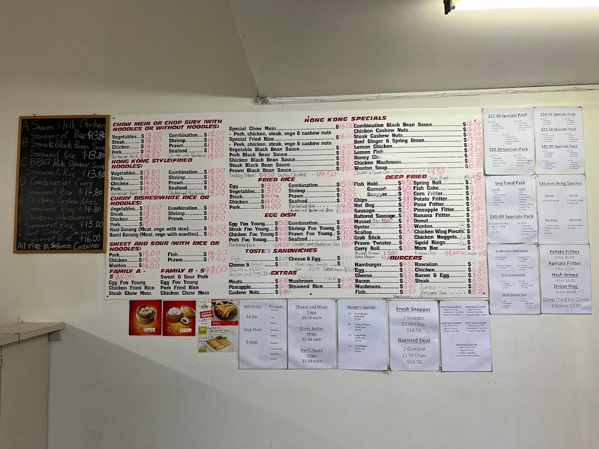 Menu at Donnys Fast Food, Hamilton