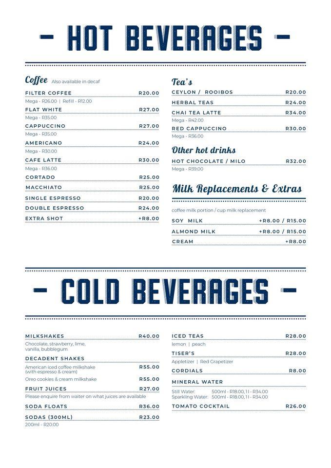 Menu at Fusion Restaurant - Hermanus, Hermanus