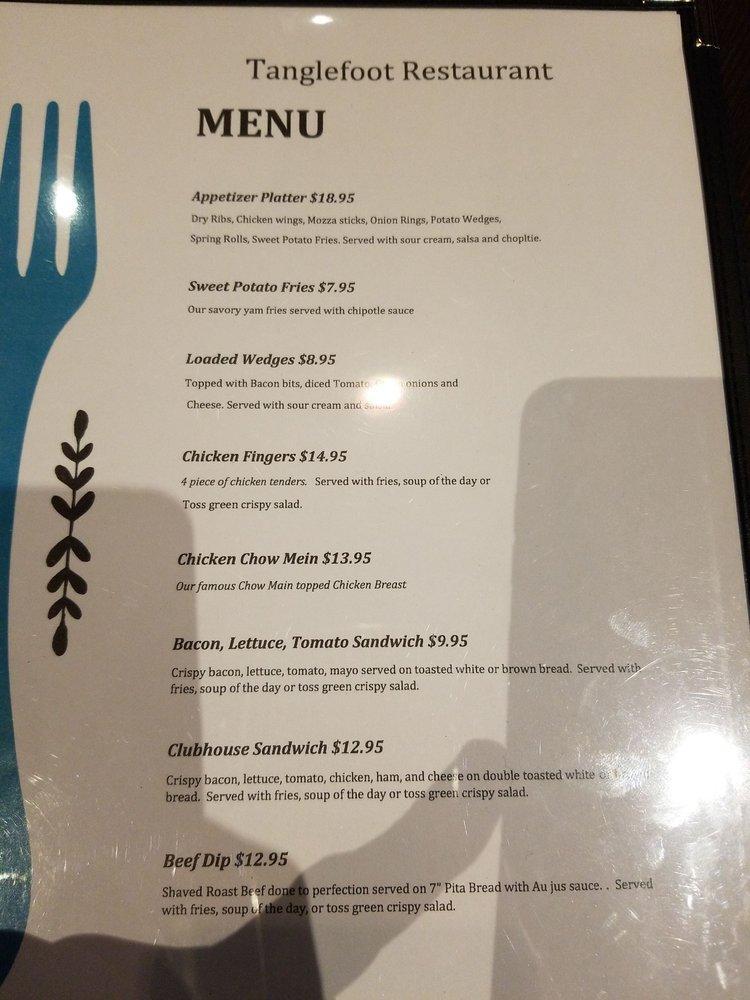 Menu at Tanglefoot Bar & Grill, Hudson's Hope