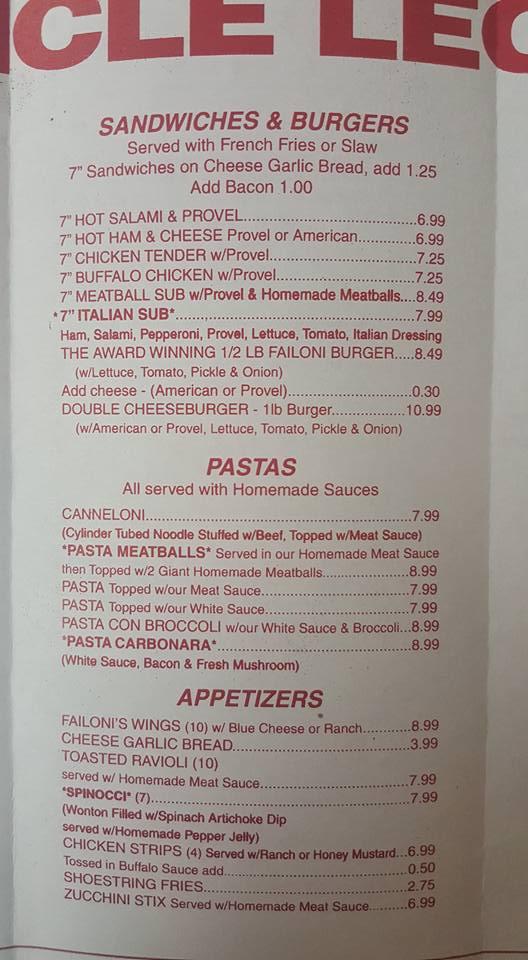 Menu at Uncle Leo's Pizza pizzeria, Concord