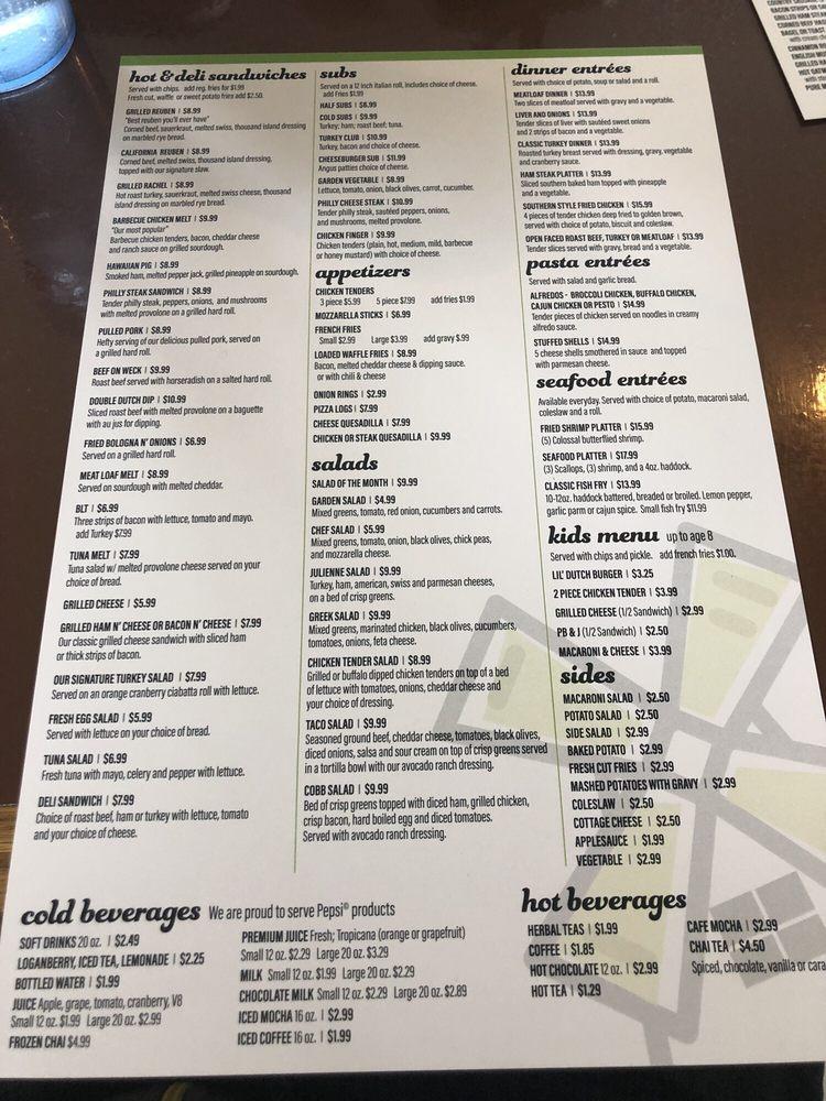 Menu at Zider Zee fast food, Holland