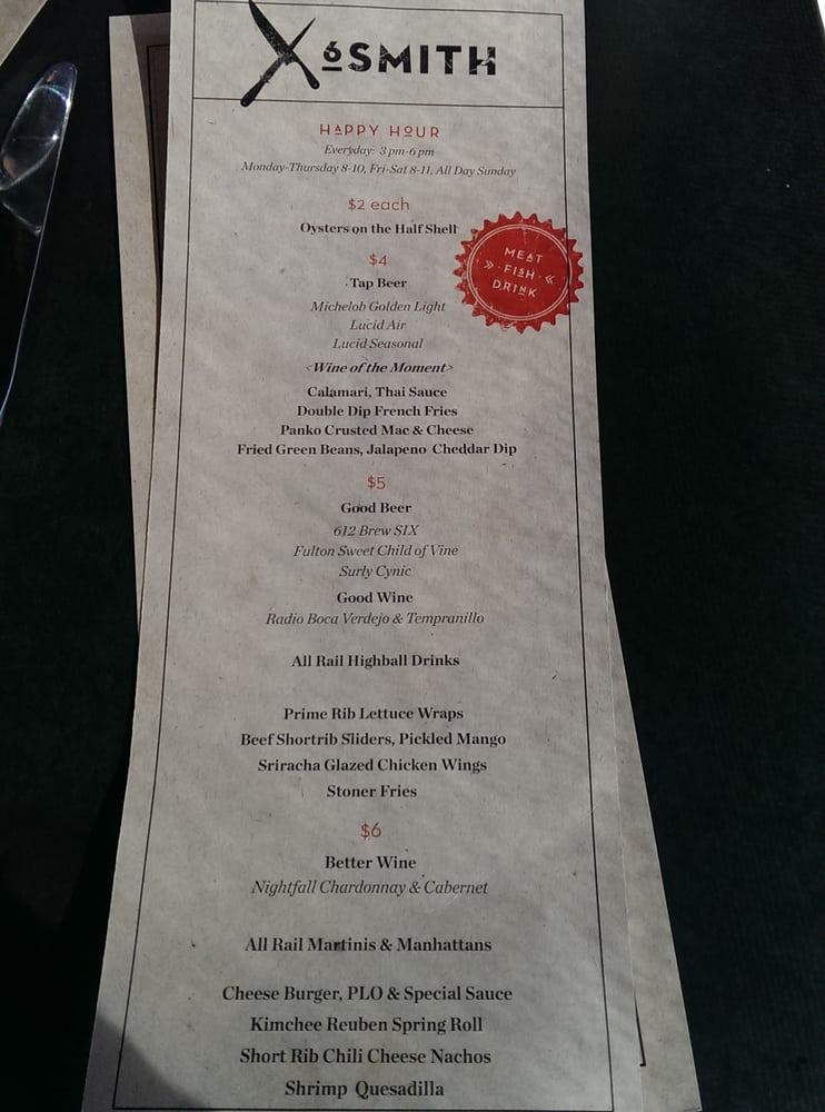 Menu at 6Smith pub & bar, Wayzata